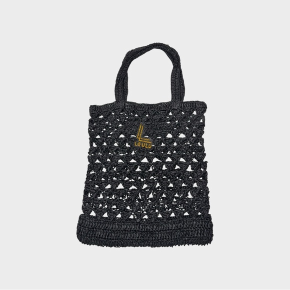 Loulou Bags | Bags | Loulu Black Woven Raffia Tote Bag Lightweight ...